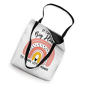 Jy2E Rainbow It Takes A Big Heart To Shape Little Minds Tote Bag