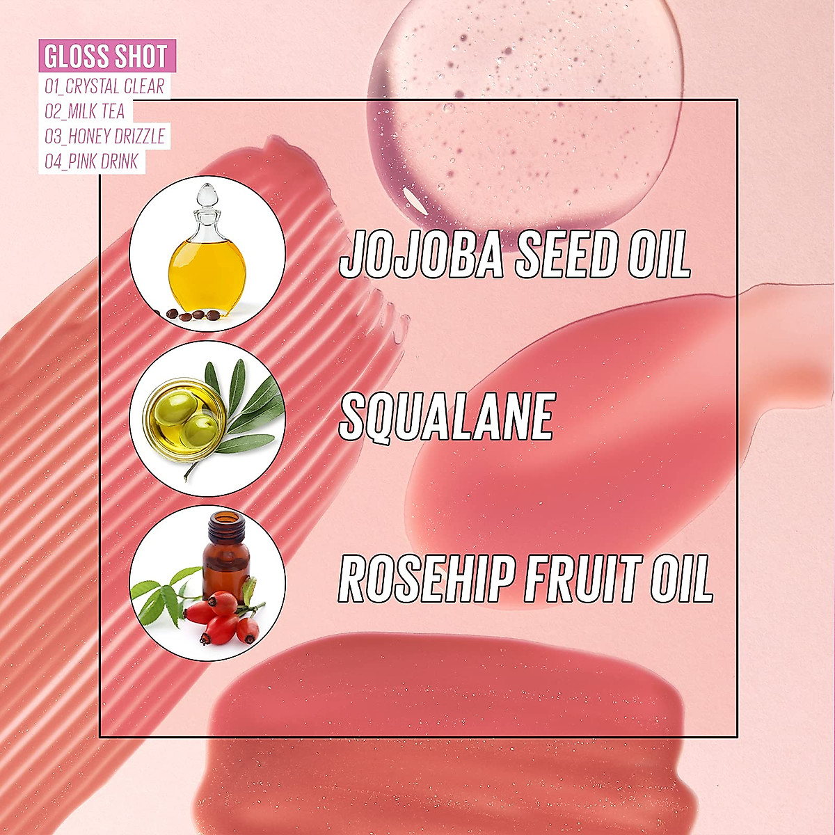 Kaja Lip Balm - Gloss Shot 01 Crystal Clear | High Shine, Non-Sticky, with Jojoba Oil, Sheer, Hydrating, Juicy, Plumper Looking, Non-irritating, Shea Butter, Nourishing Treatment, 0.14 FL Oz