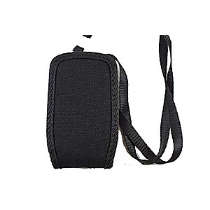 Around The Neck Hanging Open Top Padded, Black Case with Safety Lanyard fits GreatCall Lively Flip Phone,Metal