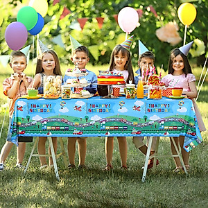 Tegeme 3 Pack Transportation Birthday Party Supplies Transportation Table Covers Cars Tablecloth Vehicle Transportation Birthday Decorations for Kids Birthday Baby Shower Party, 54 x 108 Inch