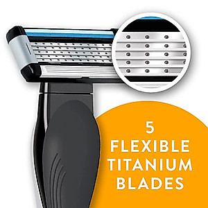 BIC US 5-Blade Unisex Shaving Razor For Men and Women, Lubrication Strip For a Smooth, Close Shave, 12 Cartridges