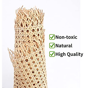 14" Width Cane Webbing 3.3Feet, Natural Rattan Webbing for Caning Projects, Woven Open Mesh Cane for Furniture, Chair, Cabinet, Ceiling
