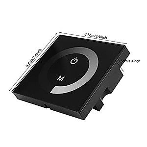 LED Dimmer Switch, Beautiful Appearance LED Touch PanelDimmer Switch for Fashionable Design for Ambient Lighting(Black)