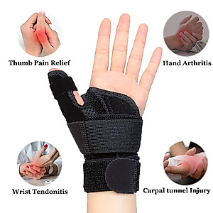 Thumb Wrist Support Brace, Breathable Wrist Braces Splint with Adjustable Straps for Arthritis, Tendonitis, Sprained, Comfortable Reversible Wrist Stabilizer for Carpal Tunnel Thumb Joint Pain Relief