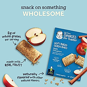 Gerber Snacks for Toddler Soft Baked Grain Bars, Apple Cinnamon, 5.5 Ounce (Pack of 8)