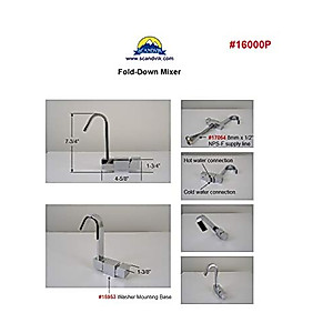 Scandvik ELKA LINE - 16000P Geometric Folding Mixer Chrome Finish