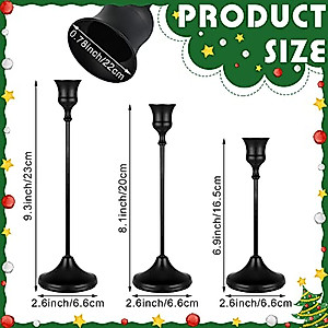 6 Pcs Romantic Candle Holder Taper Candle Holders Table Decorative Candlestick Holders Rustic Candle Stick Holder Metal Candle Stands for Wedding Christmas Dinning Party Anniversary Home Decor (Black)