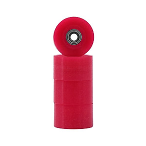 Teak Tuning Apex 71D Urethane Fingerboard Wheels - Cruiser Style, Bowl Shaped, 8.7mm Diameter - ABEC-9 Stealth Bearings - Made in The USA - Cherry Red Colorway