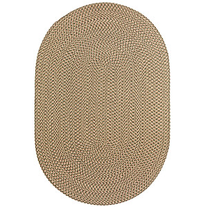 Super Area Rugs Braided Rug Sanibel Indoor/Outdoor Braided Classic American Made Carpet, Basil Tweed, 4' x 6' Oval