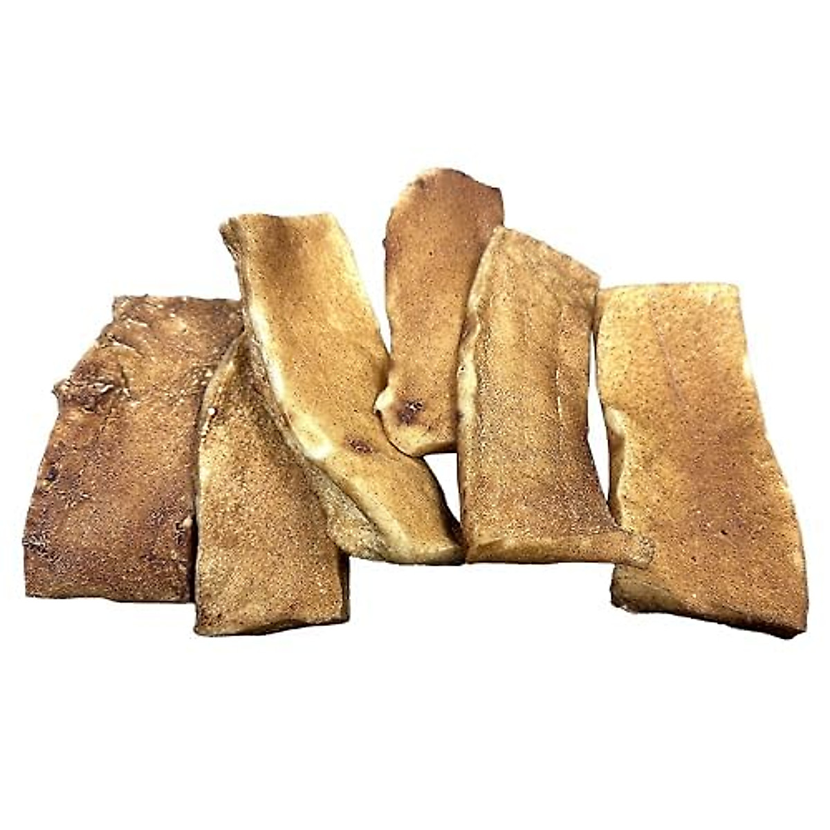 123 Treats Beef Cheek Chips Beef Basted Dog Chew 6" (2 pounds) All Natural Chews for Dogs | Great Rawhide Alternative