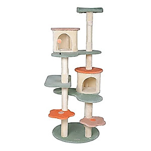 HYABi 63 inch cat Tree Creative Flower cat Climbing Frame cat Apartment with Flower Rest Platform(Large 7 Platforms)