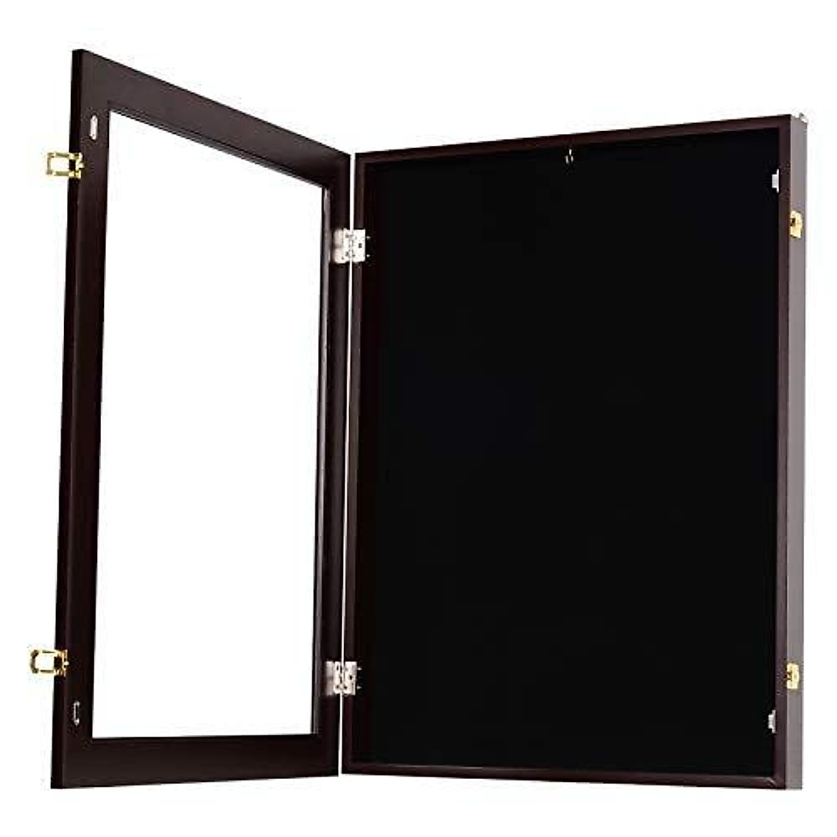 HOMCOM 24" x 32" Jersey Frame Display Case, UV-Resistant Jersey Shadow Box with 2 Keys, Hanger, Cherry Brown