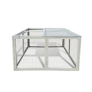 Rocomoco Wooden Chicken Coop Rabbit Hutch Pet Cage, Upgraded Wood Small Animal Poultry Cage Run Duck Hen Rabbit Habitat, Chicken Coop Indoor Outdoor for Backyard Farm Use(45.6Inch)