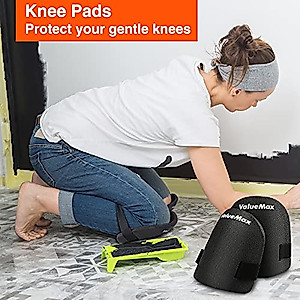 ValueMax Laminate Wood Flooring Installation Kit with Solid Tapping Block, Wider Heavy Duty Pull Bar, Reinforced Double-Faced Mallet with Non-Slip Soft Grip, Foam Kneepads, 30-Piece Spacers