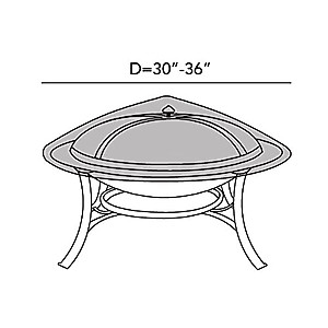 Covermates Round Firepit Top Cover - Heavy-Duty Polyester, Weather Resistant, Drawcord Hem, Fire Pit Covers-Ripstop Tan