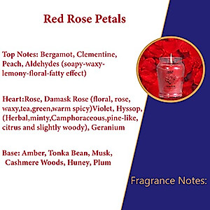 united candle co United Candle Red Rose Petal Jar Candle - 12oz | Scented Candles | Richly Fragranced | Made in USA (Rose Petals), Green,violet,red