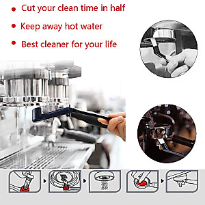 ACKLLR Coffee Grinder Cleaning Brush, Heavy Wood Handle & Natural Bristles Wood Dusting Espresso Brush and Nylon Espresso Machine Brush with Spoon for Bean Grain Barista Pasta Makers Home Kitchen
