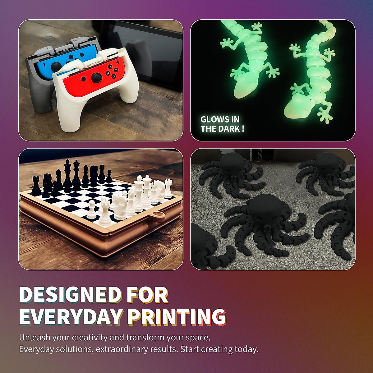 OVERTURE PLA Filament 1.75mm PLA 3D Printer Filament, 1kg Cardboard Spool (2.2lbs), Dimensional Accuracy +/- 0.02mm, Fit Most FDM Printer (Black 1-Pack)