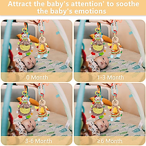 Baby Teething Cuddly Teether with Bee Character, 3 Textured Teething Places, BPA-Free Silicone, Soft Fabric Textures to Explore, and Crinkle Sounds to Discover