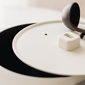 Dr.HOWS Lumi Ceramic Nonstick Pot with Lid 8 inch - Large Pot for Cooking with Rubber-Coated Handles, PFOA-Free - For Induction, Ceramic, Electric, Halogen and Gas Cooktops