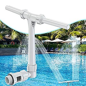 Pool Fountain - Dual Spray Water Fountains for Above Ground/Inground Pools, 2-in-1 Adjustable Waterfall Pool Sprinkler Fountain for Cooling (for in-tex & for Best-Way & Hay-Ward & Cole-Man)