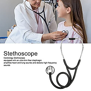 Single Head Cardiology Stethoscope, Horseshoe Shape Comfortable Stethoscope Professional Adjustable Single Tube for Nurses