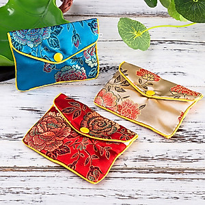 MorTime Jewellery Jewelry Silk Purse Pouch Gift Bags, Multiple Colors, Pack of 12 (Large,4"x4.7")