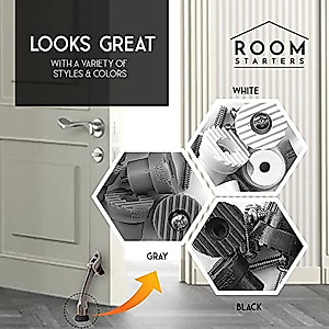 Kick Down Door Stop Ultra Grip Rubber Replacement Tip 10 Pack with Screw by ROOM STARTERS Style 2 (Black, 10 Pack)