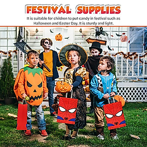 Joyday 24 PCS Superhero Party Favor Bags, Gift Bags with Handles, White Card Paper Comic Paper Bags for Kids Birthday Party Supplies Decorations Storage