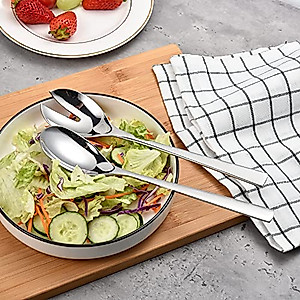 IMEEA Salad Servers 18/8 Stainless Steel Salad Serving Set Salad Fork and Spoon, 10-Inch