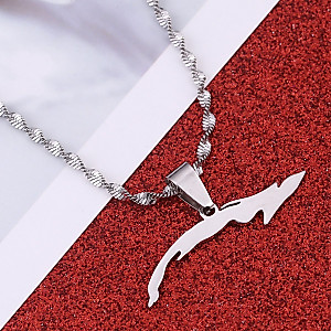 Stainless Steel Cuba Map Necklace for Women Charm Cuban Pendant Jewelry Chain