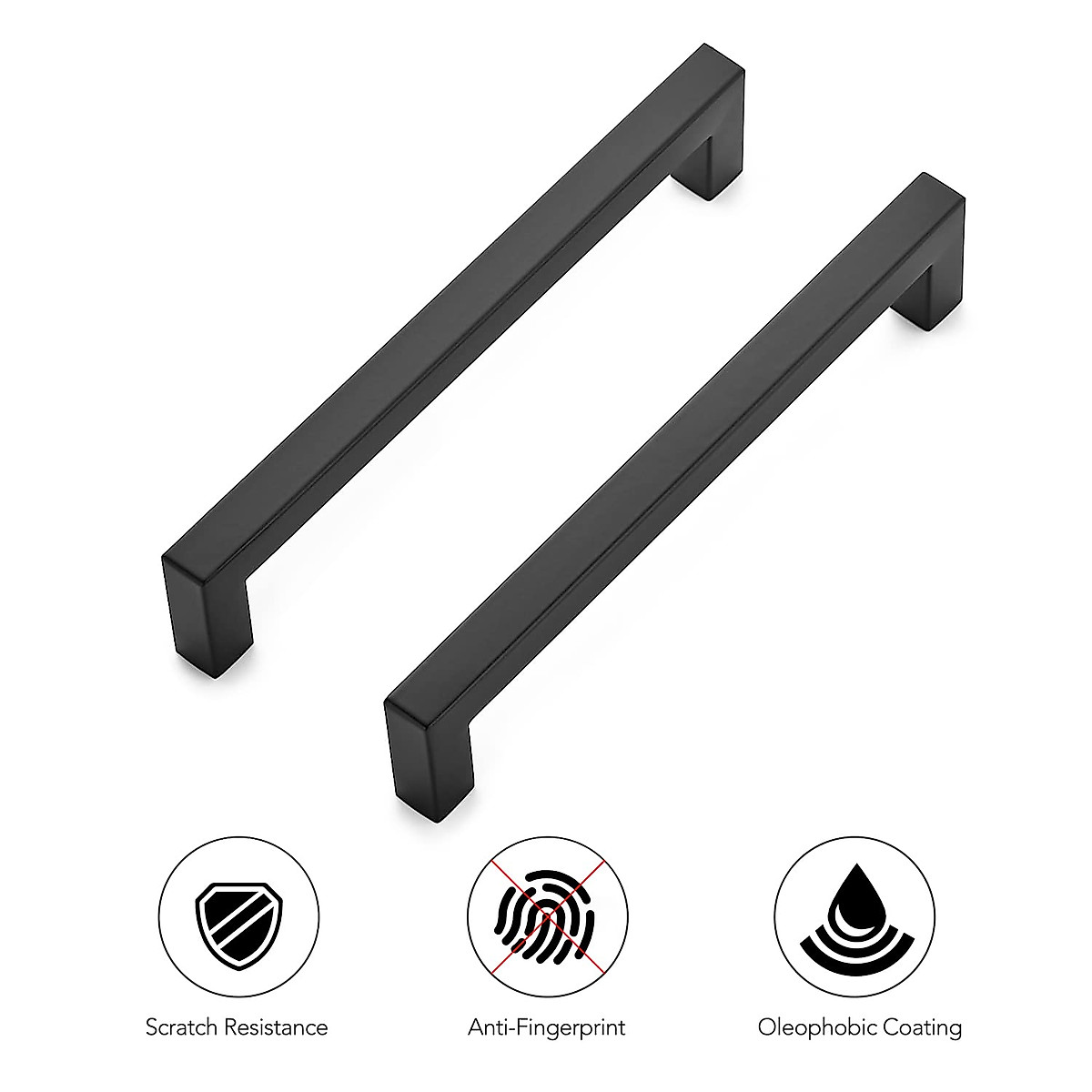Ravinte 30 Pack 6-1/4 Inch Kitchen Square Cabinet Handles Matte Black Stainless Steel Drawer Pulls Hardware