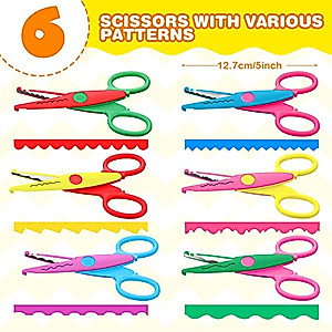 24 Pack Craft Scissors Decorative Edge Bulk 5 Inch Zig Zag Scissor for Kids Teachers Paper Scrapbooking Design School Supplies Wave Lace Edge Cutters