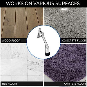 HOME&I Easy Pedal Kickdown Door Stopper,4-Inch Basic Commercial Doorstops Holder Kick Door Kickstand Height-Adjustable Rubber Foot (4 Inch-Black)