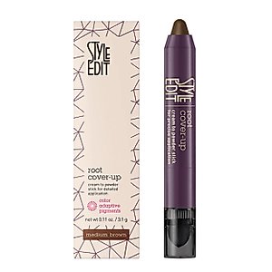 Style Edit Root Touch Up Stick - Medium Brown Hair Concealer, Temporary Gray Coverage, Premium Hair Shading Sponge Pen, 0.11 oz