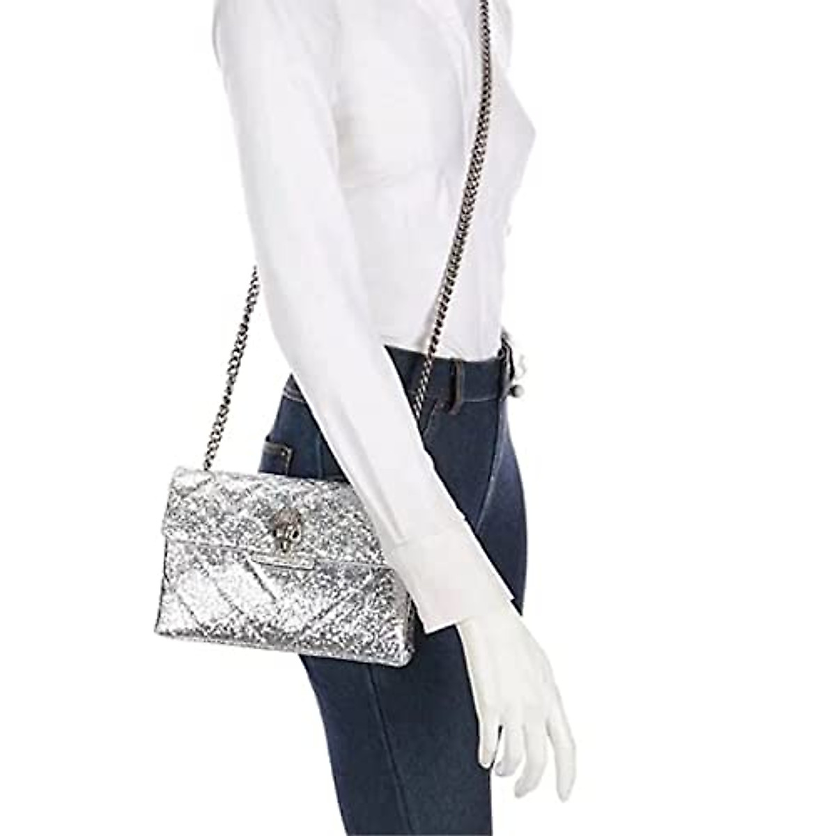 Kurt Geiger London Glitter Medium Kensington Crossbody Silver One Size