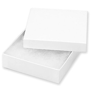 Jewelry Boxes - White - 3.5 x 3.5 x 7/8 inches - 6 pieces