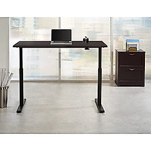 Realspace® Magellan Pneumatic Height-Adjustable Standing Desk, 60"W, Espresso