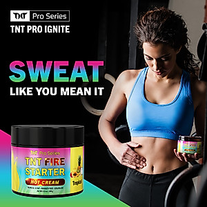 TNT Firestarter Workout Enhancer Sweat Gel: Hot Cream for Tummy Belly Firming, Sweet Scent - Thigh & Arm Hot Sweat Cream: Exercise Thermogenic Cream for Men & Women, Skin Tightening Heat Lotion