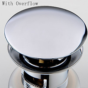 Pop Up Drain Stoper with Overflow Bathroom Sink Drain Lavatory Basin Sink Drain Chrome Finished