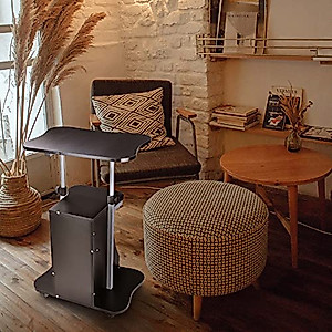 Instahibit Mobile Laptop Desk Adjustable Height Laptop Stand Cart Rolling Computer Laptop Table with Storage Home Office Black