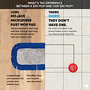 Microfiber Wholesale 24" Microfiber Mop System - Clean & Dust Hardwood, Laminate, & Tile Floors, Reusable Mop Heads, Adjustable Handle, Washable Micro Fiber Wet & Dry Pads, Industrial & Commercial