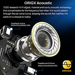 TOZO NC9 Hybrid Active Noise Cancelling Wireless Earbuds, in Ear Headphones IPX6 Waterproof Bluetooth 5.3 Stereo Earphones, Immersive Sound Premium Deep Bass Headset Royal Blue