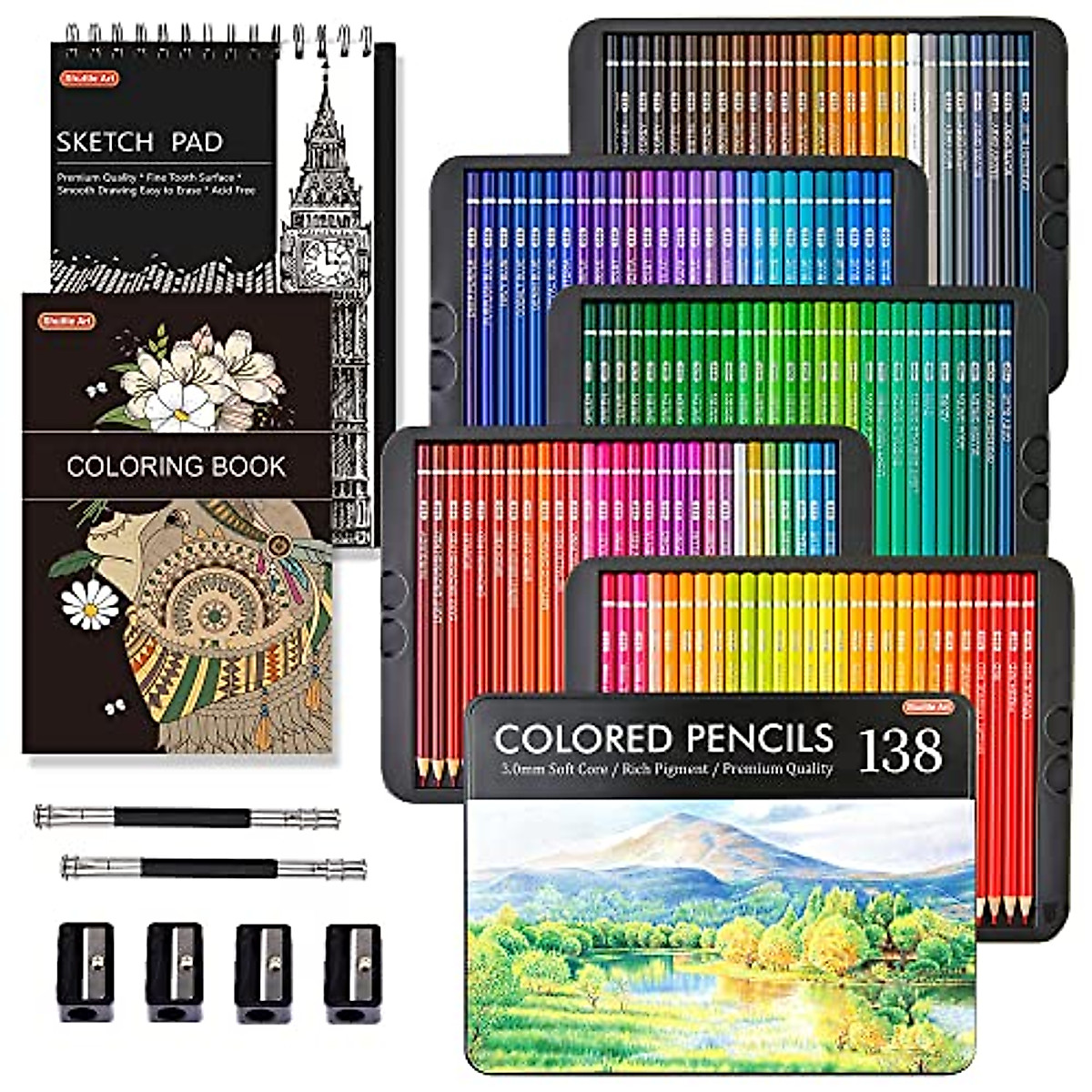 138 Colors Professional Colored Pencils Set - Shuttle Art