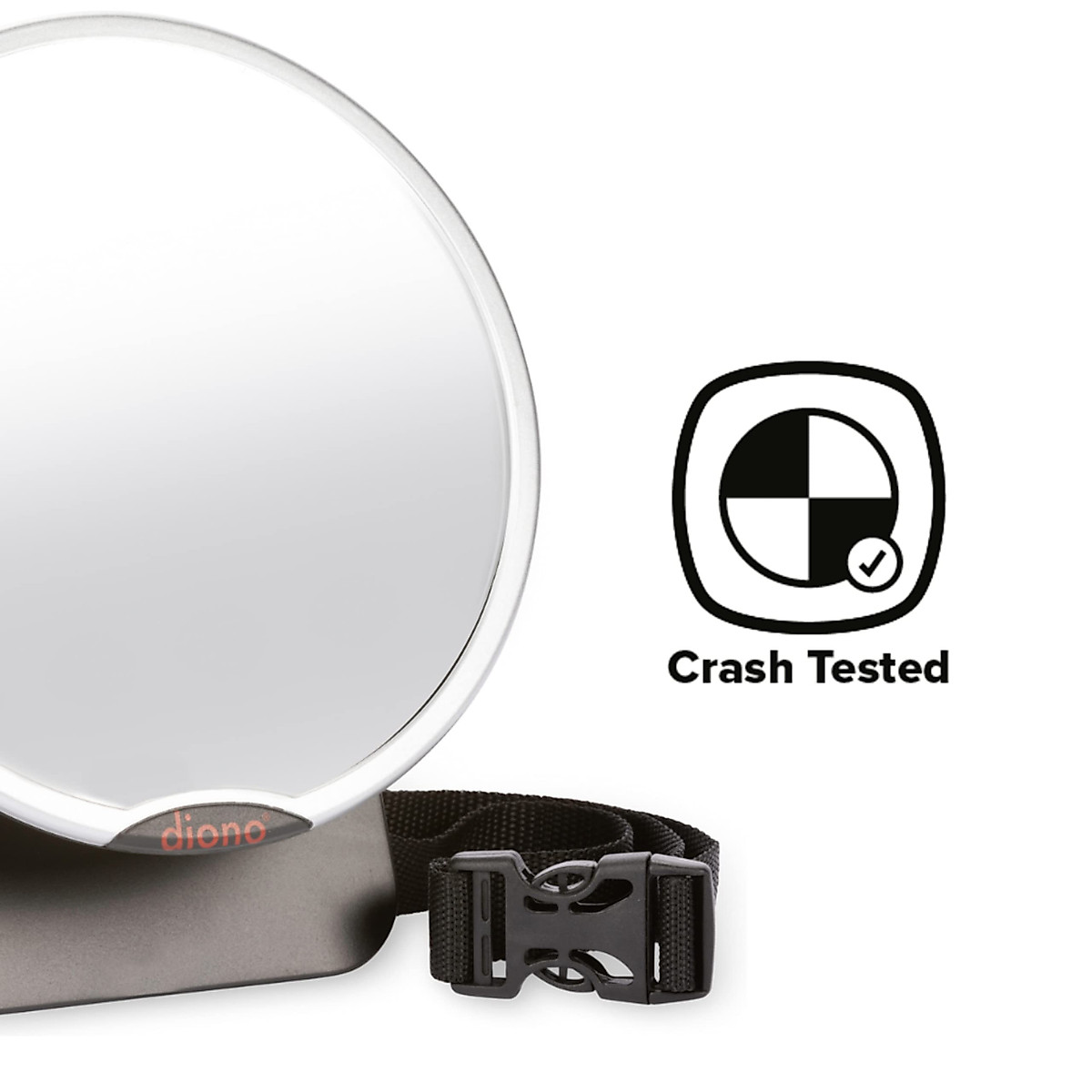 Diono Easy View Baby Car Mirror, Safety Car Seat Mirror for Rear Facing Infant, Fully Adjustable with 360 Rotation, Wide Crystal Clear View, Shatterproof, Crash Tested