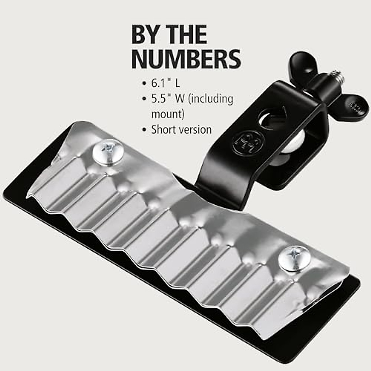 Meinl Percussion Crasher for Percussion Rigs and Drum Set, Medium Size-NOT Made in China-Guiro Style Steel Playing Surface and Standard 3/8" Eye Bolt Mount, 2-Year Warranty, Short M