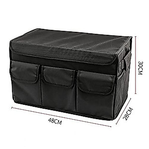 Car Duffle Bag Multiple Storage Compartments Car Trunk Organizer Container Foldable Car Trunk Extra Storage Space Box (D 48 * 28 * 30cm)