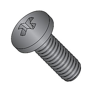 Small Parts 1418MPPBZ Steel Pan Head Machine Screw, Black Zinc Plated, Meets ASME B18.6.3, #3 Phillips Drive, 1/4"-20 Thread Size, 1-1/8" Length, Fully Threaded, Import (Pack of 25)