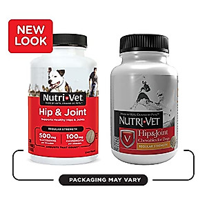 Nutri-Vet Hip & Joint Chewable Dog Supplements | Formulated with Glucosamine & Chondroitin for Dogs | 120 Count