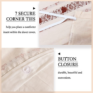 ECLEC Boho Dots Tufted Cotton Duvet Cover 3 Pieces Set Textured Jacquard Full/Queen Bedding Set, Oeko-Tex Certified, Ultra-Soft, Warm, Breathable, Machine Washable, All Season